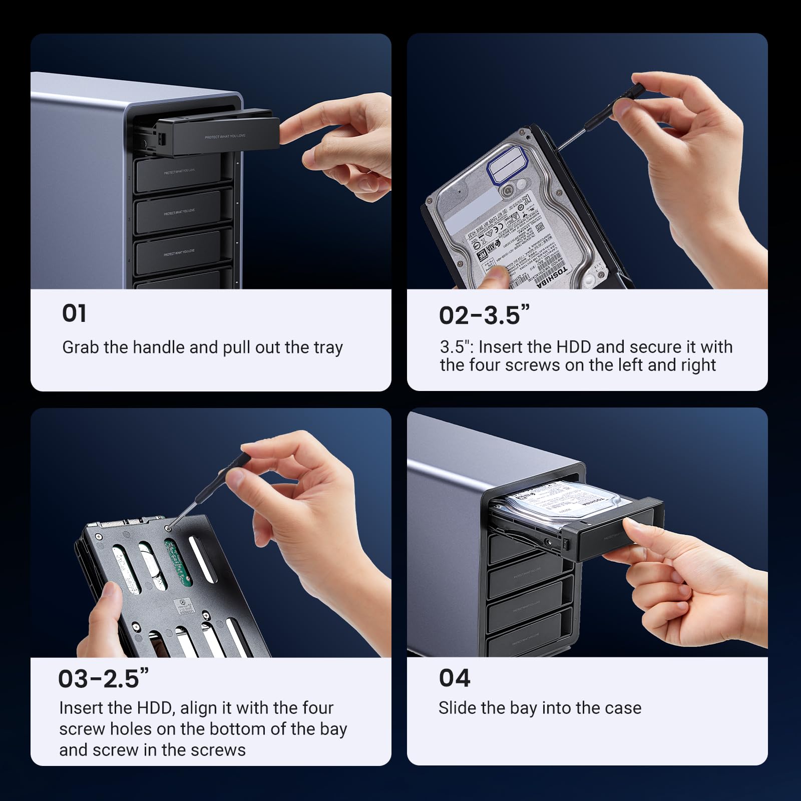 5-Bay Hard Drive Enclosure - 100TB RAID USB-C Docking Station – UGREEN US