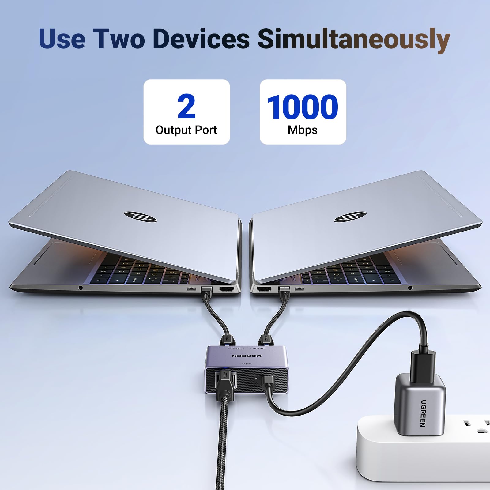 UGREEN Ethernet Splitter 1 to 2 | 1000Mbps Speed | UGREEN US