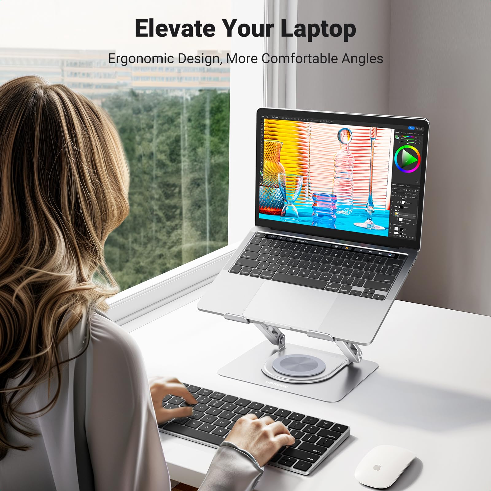 UGREEN Laptop Stand Adjustable 360° Rotation Desk Riser | UGREEN US