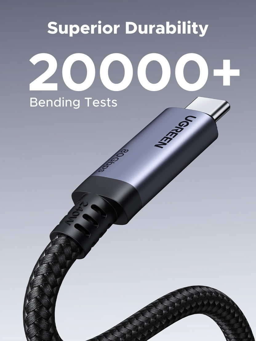 UGREEN USB4 USB-C Cable 240W 80Gbps 16K PD3.1 – 1M