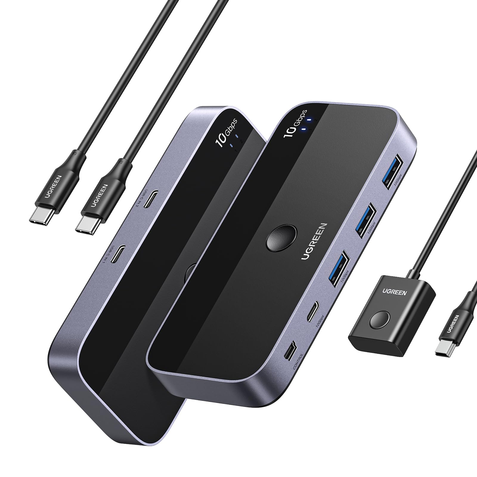UGREEN USB C Switch - 2-Port, 4 x USB 3.2, 10Gbps Data