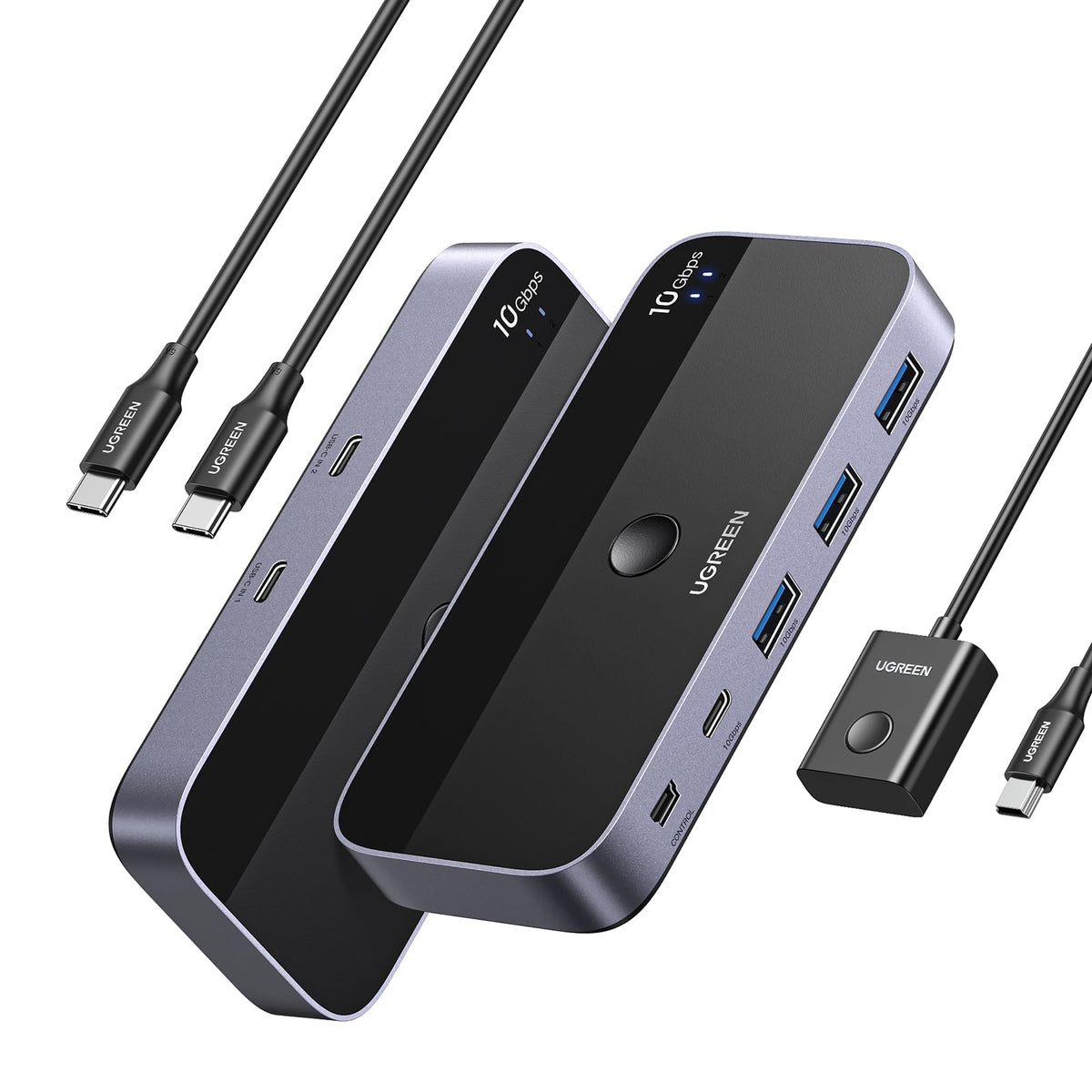 UGREEN USB C Switch - 2-Port, 4 x USB 3.2, 10Gbps Data